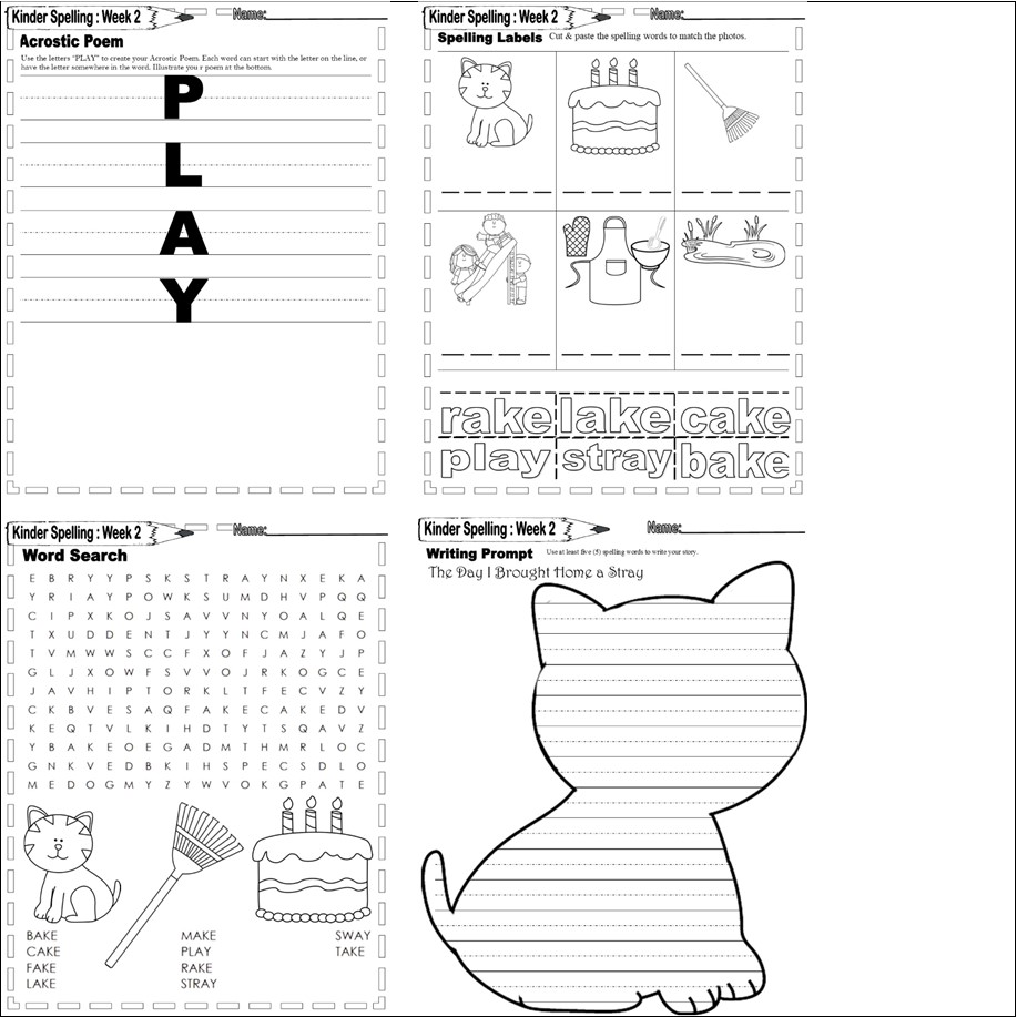 Kindergarten Spelling Worksheets Curriculum Week 2 | Made By Teachers