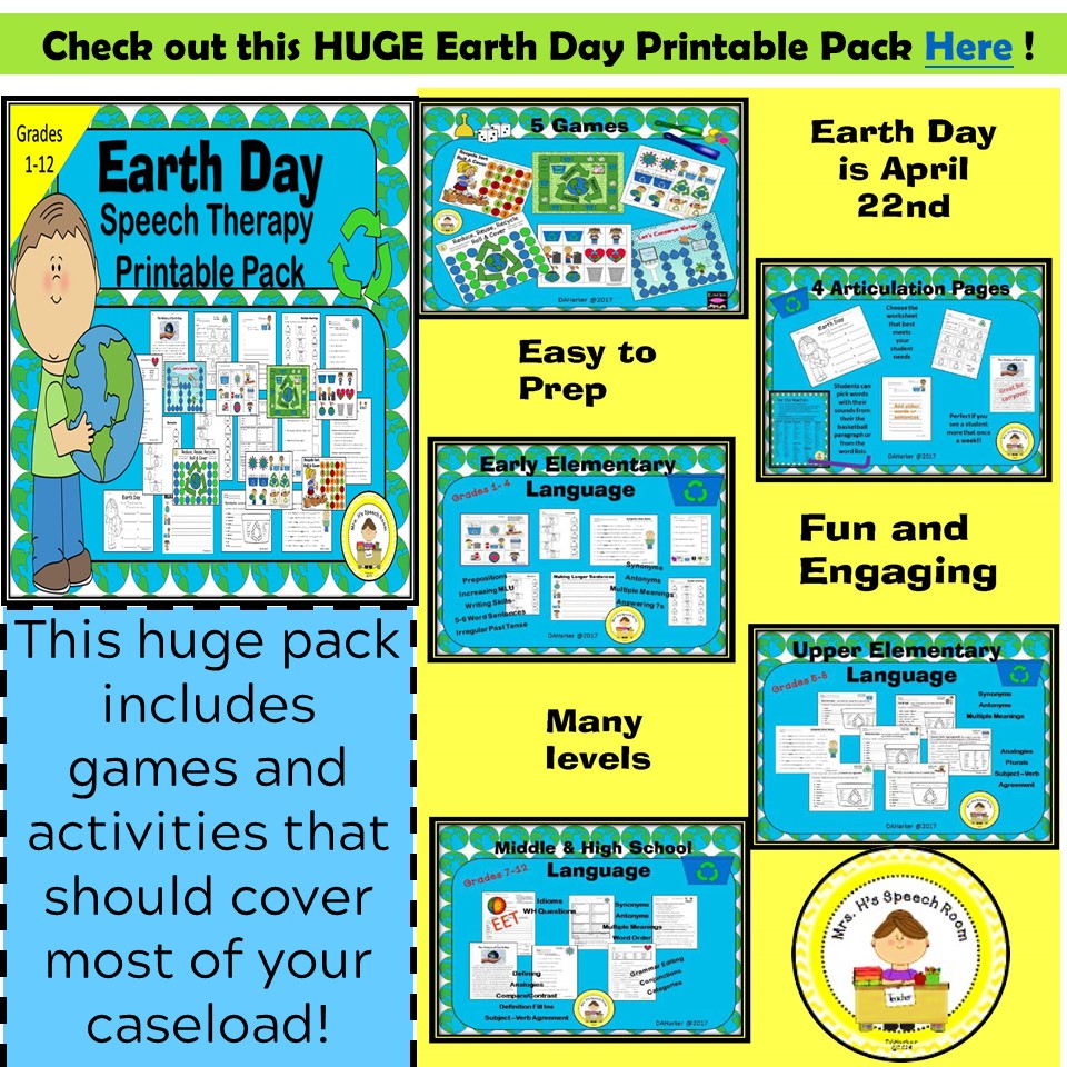 Earth Day Color by Code Speech Therapy | Made By Teachers