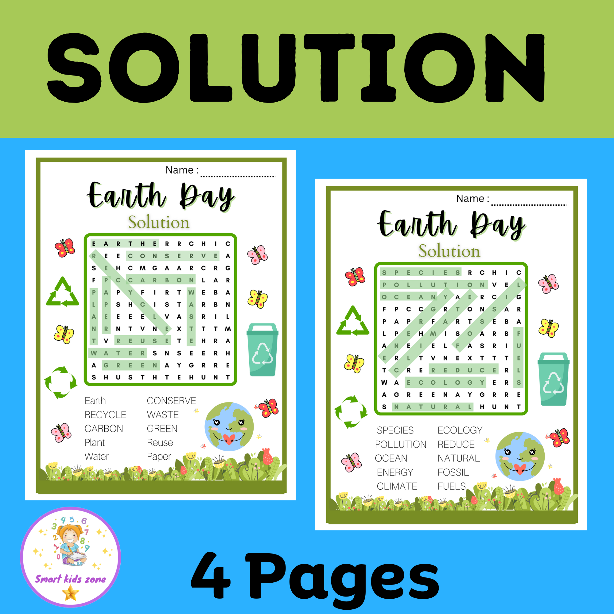 EARTH DAY Word Search Puzzle Worksheet Activity | Earth Day Activities ...