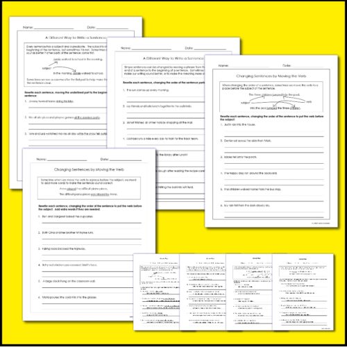 Sentences BUNDLE Grades 4-5 - Subjects Predicates Conjunctions ...