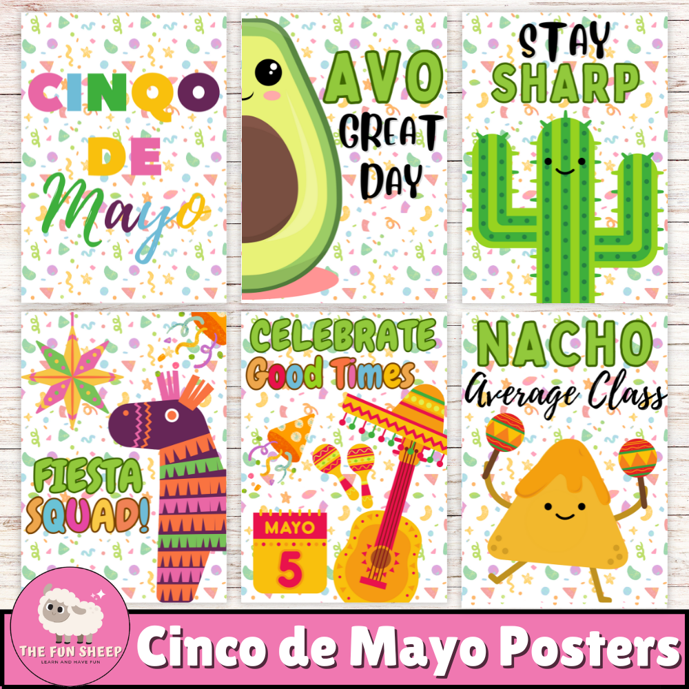 Cinco de Mayo Posters | Cinco de Mayo Spring Decor Signs SET OF 6 ...