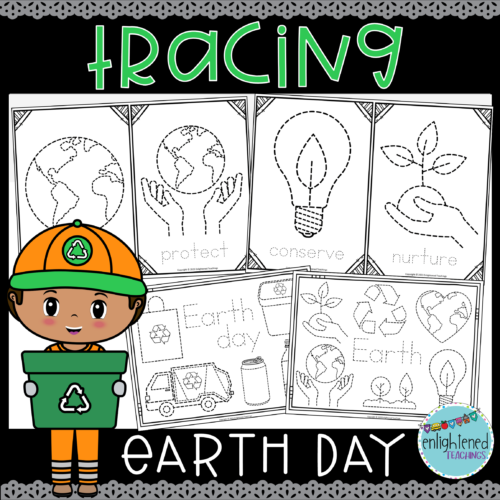 Earth Day Tracing Worksheets Fine Motor Activity Earth Day Tracing ...