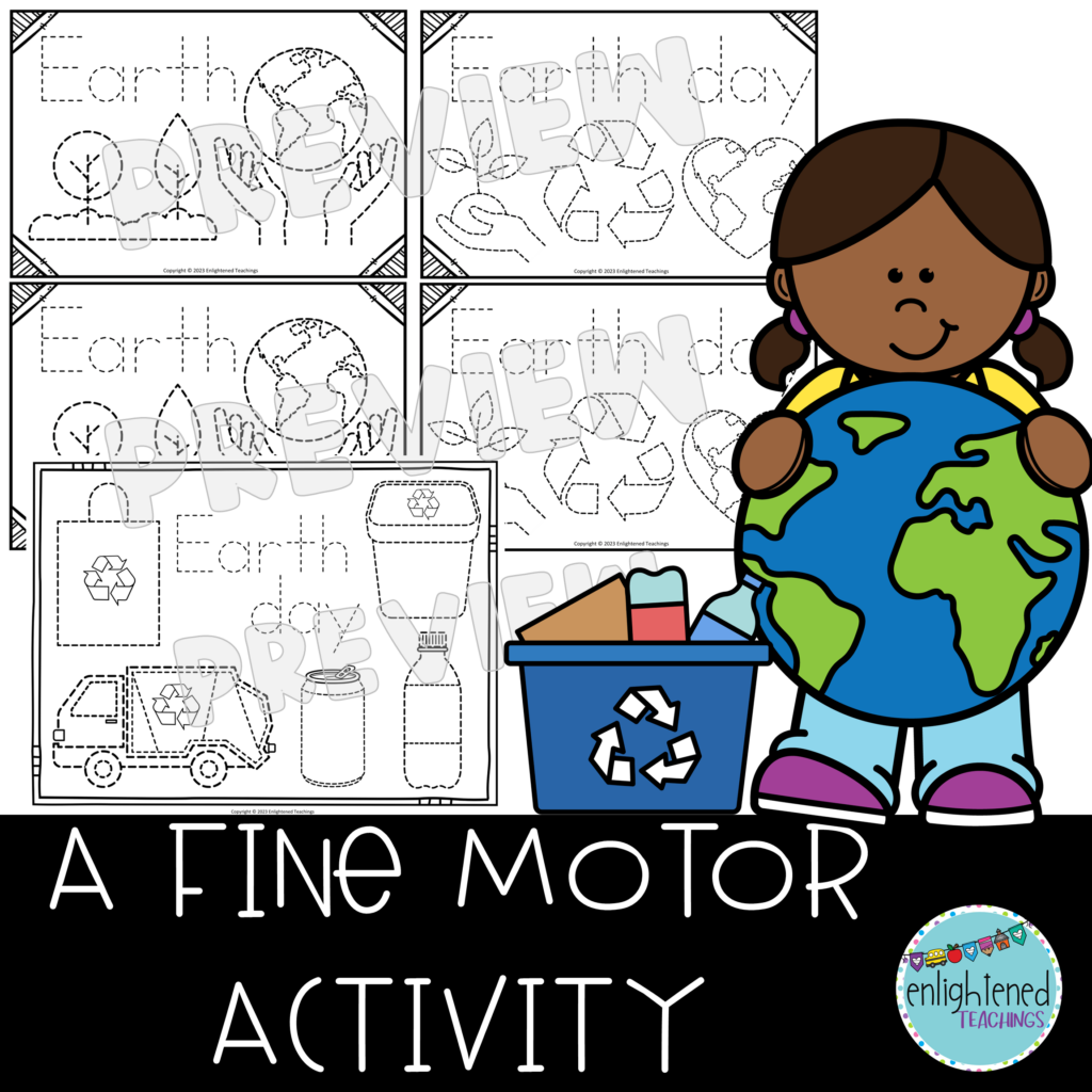 Earth Day Tracing Worksheets Fine Motor Activity Earth Day Tracing ...