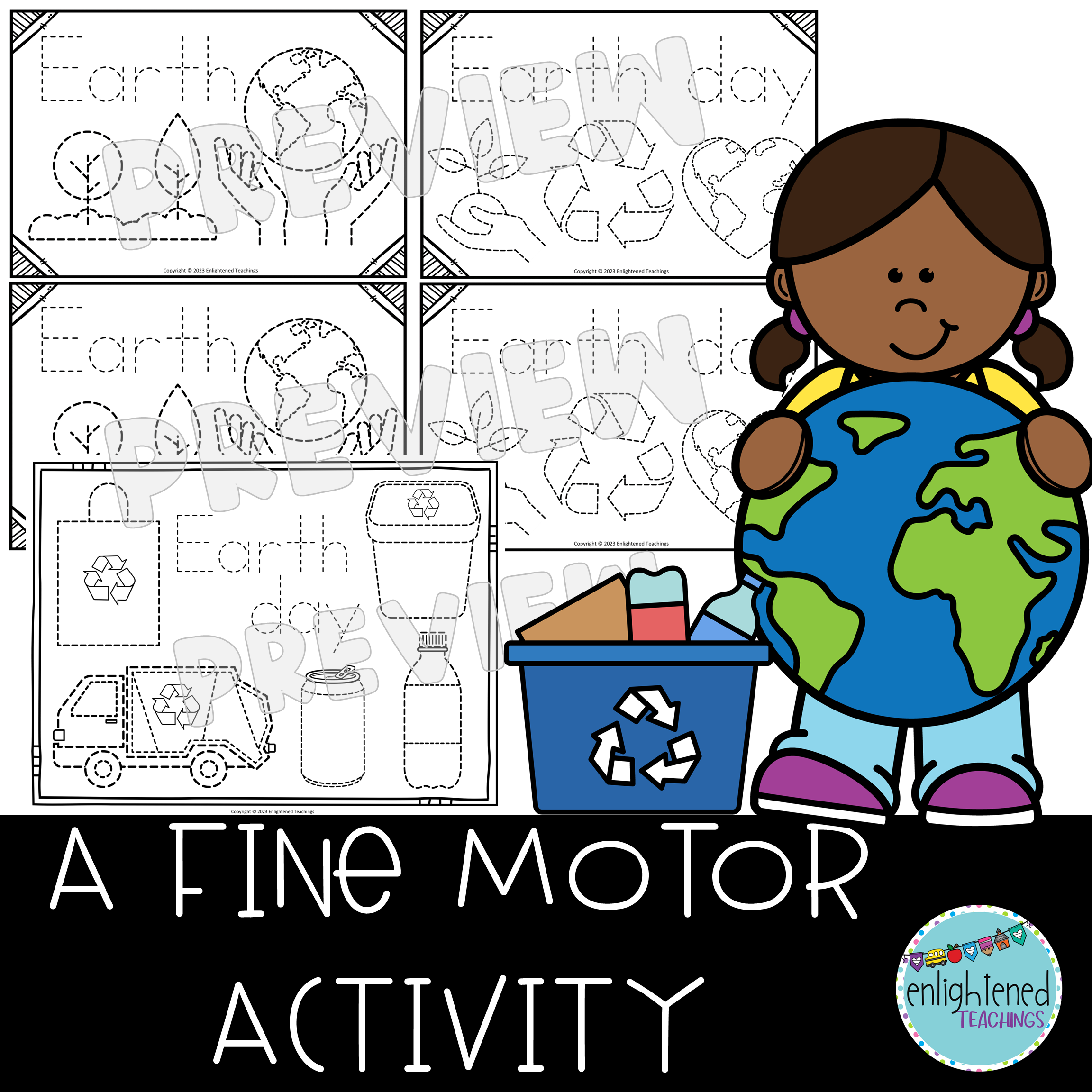 Earth Day Tracing Worksheets Fine Motor Activity Earth Day Tracing ...