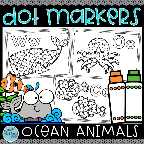 Ocean Animals Dot Marker Fine Motor Activity Ocean Dot Painting Ocean ...