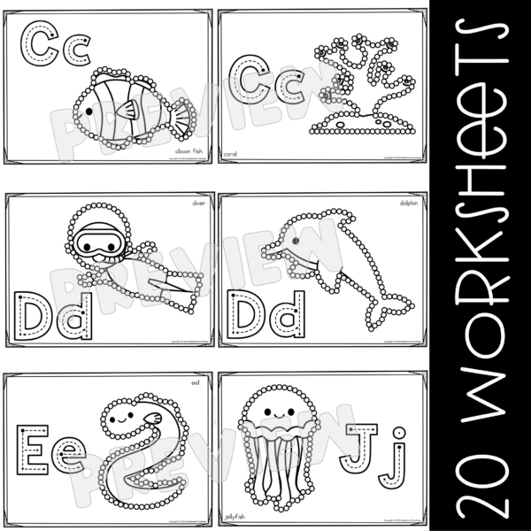 Ocean Animals Q-tip Painting Fine Motor Activity Ocean Dot Painting ...