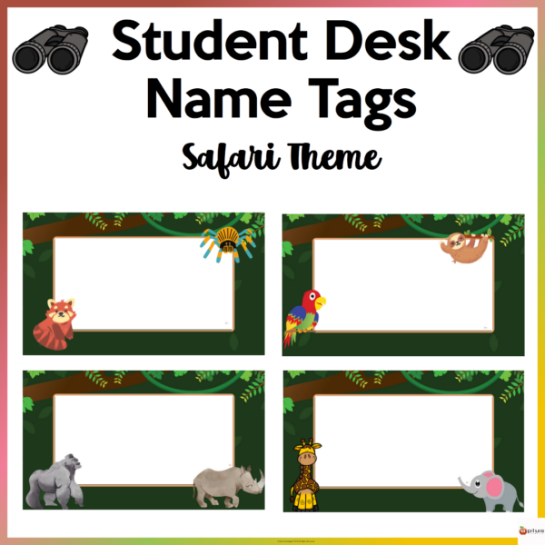 Safari Theme Student and Desk Name Tags Editable Bundle | Made By Teachers