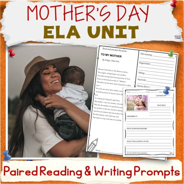 Mothers Unit - Mother's Day Paired Reading, Prompts - Print and Digital ...
