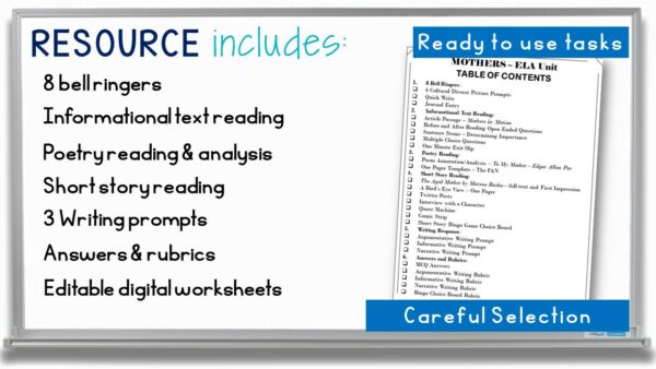 Mothers Unit - Mother's Day Paired Reading, Prompts - Print and Digital ...