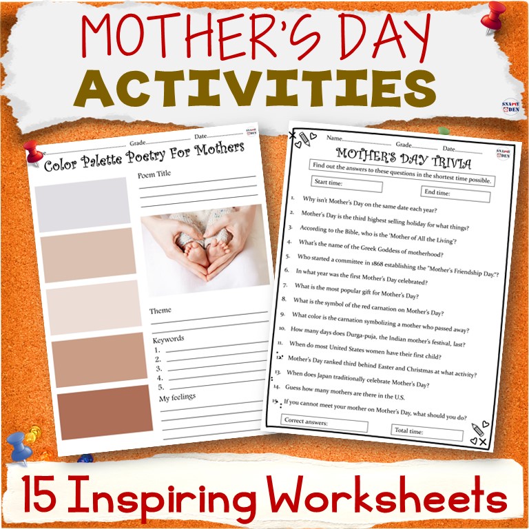 Mother's Day Activities, Worksheets, Tasks and Crafts - Print and ...