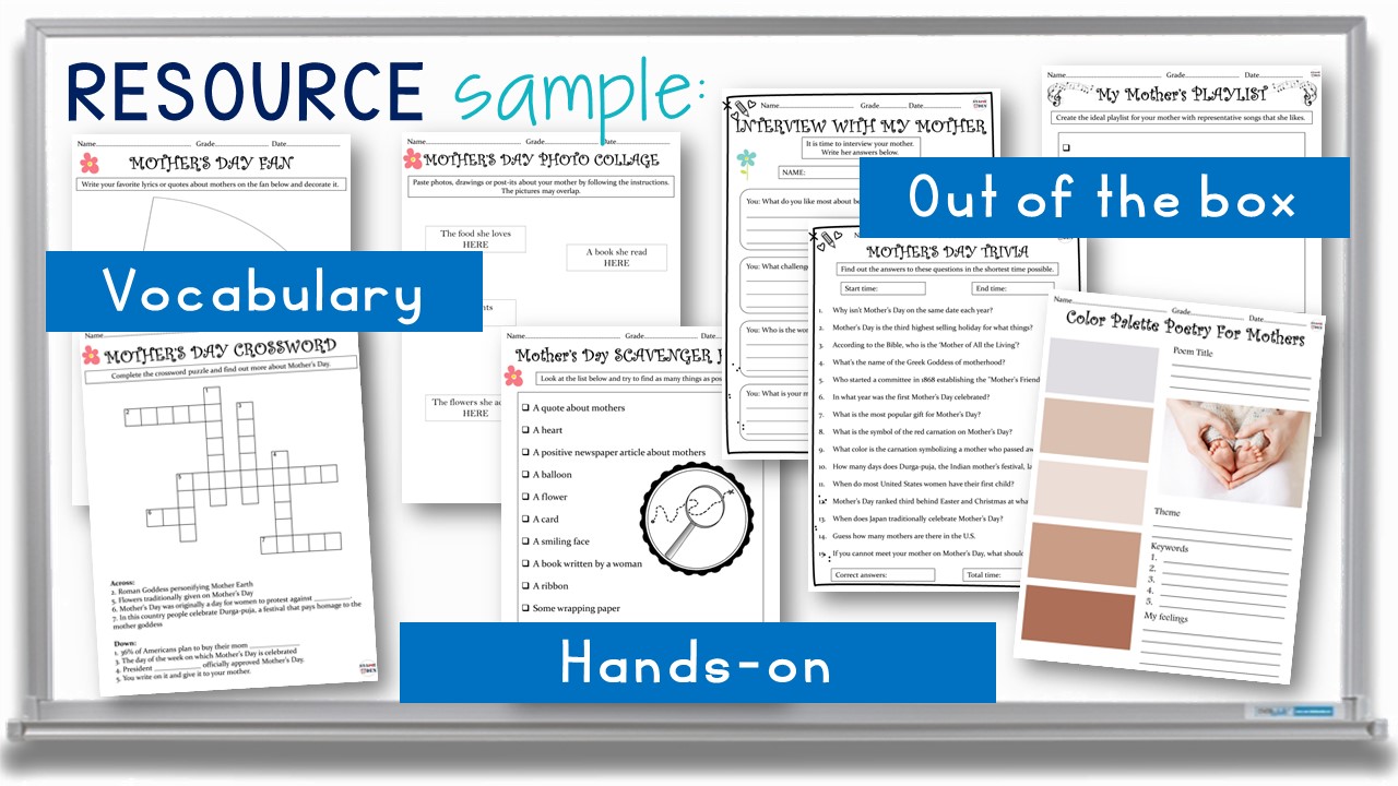 Mother's Day Activities, Worksheets, Tasks and Crafts - Print and ...