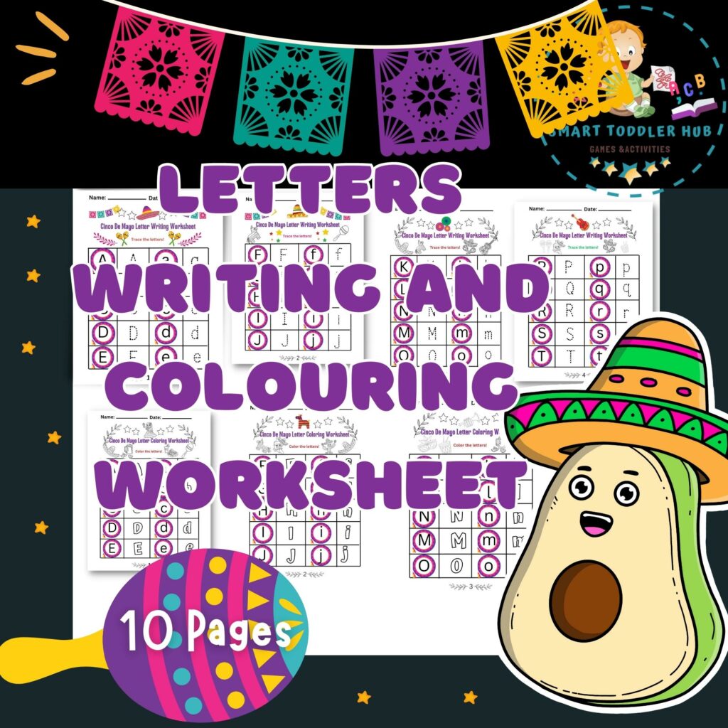 Cinco de Mayo Letter Writing and Coloring Worksheet: Celebrate with ...