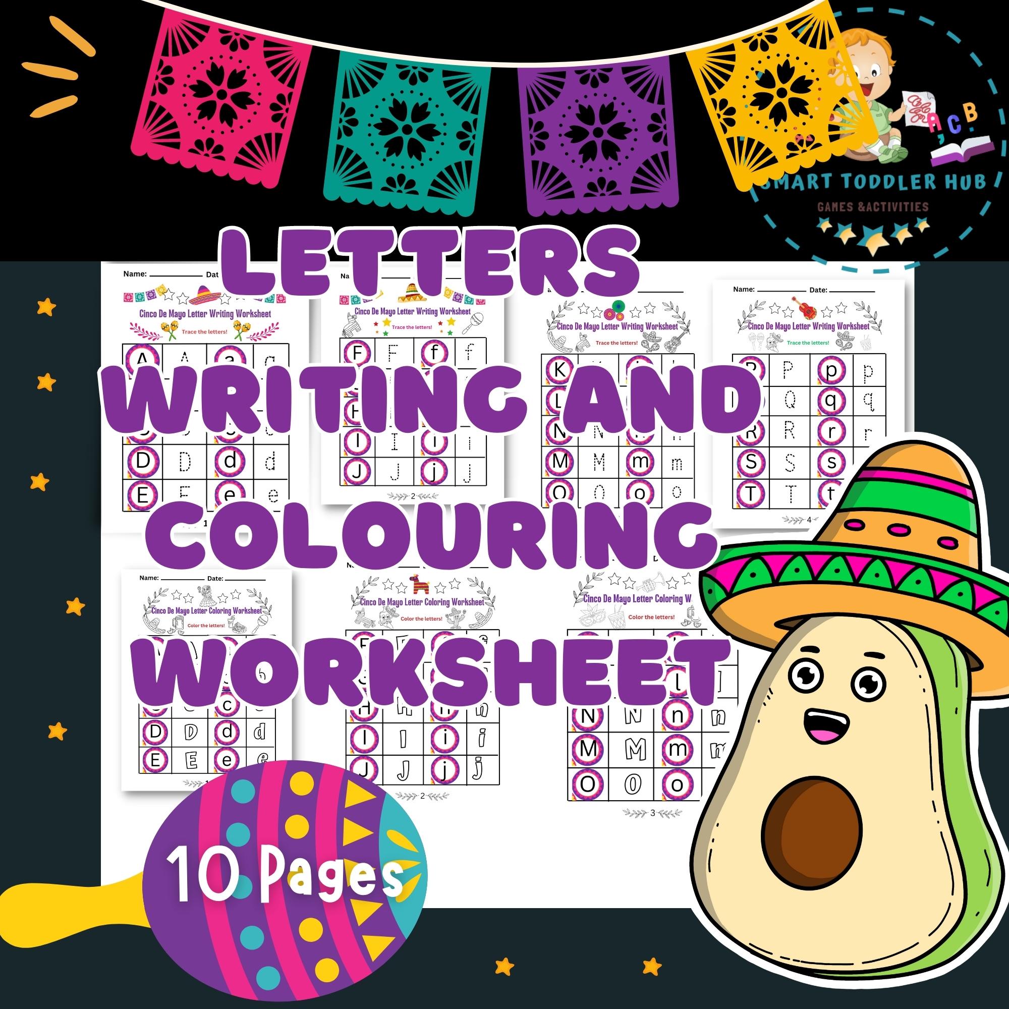 Cinco de Mayo Letter Writing and Coloring Worksheet: Celebrate with ...