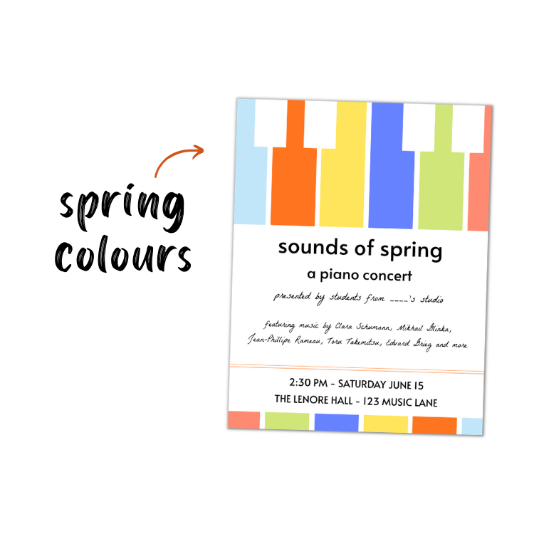 EDITABLE on Google Slides: Piano Music Recital Program Music Concert ...