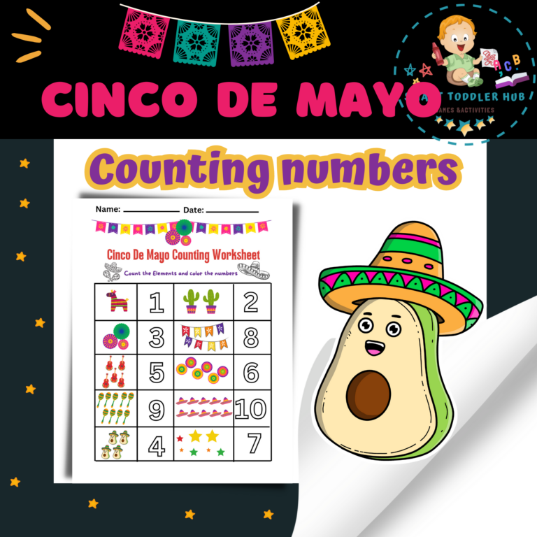 Cinco de Mayo Counting Numbers Worksheet: Fun Learning for Kids! | Made ...