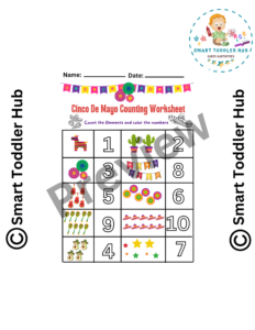 Cinco de Mayo Counting Numbers Worksheet: Fun Learning for Kids! | Made ...
