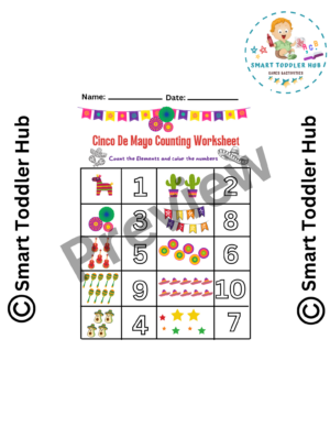 Cinco de Mayo Counting Numbers Worksheet: Fun Learning for Kids! | Made ...