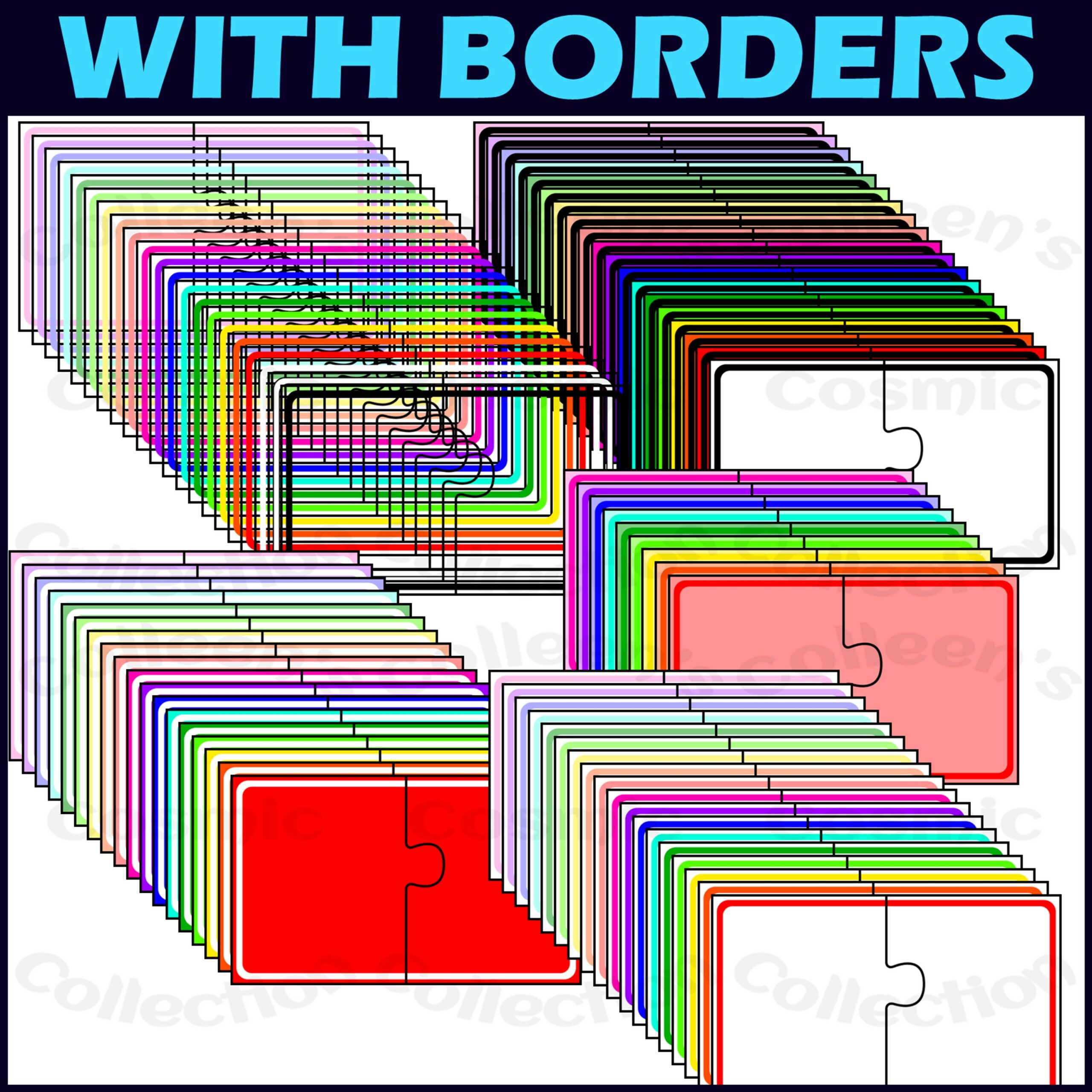 2 Piece Self-Correcting Puzzle Templates Clipart | Made By Teachers