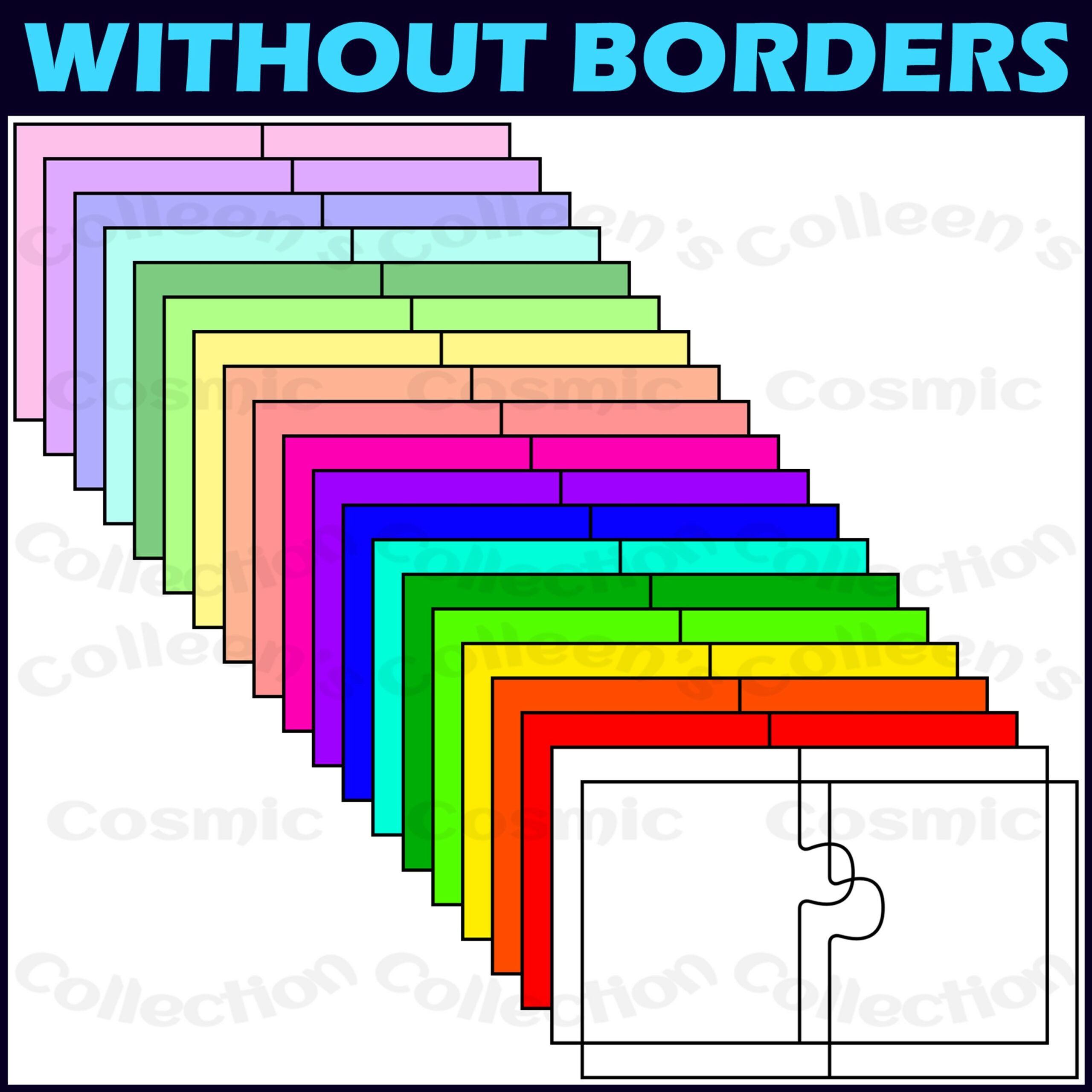 2 Piece Self-Correcting Puzzle Templates Clipart | Made By Teachers