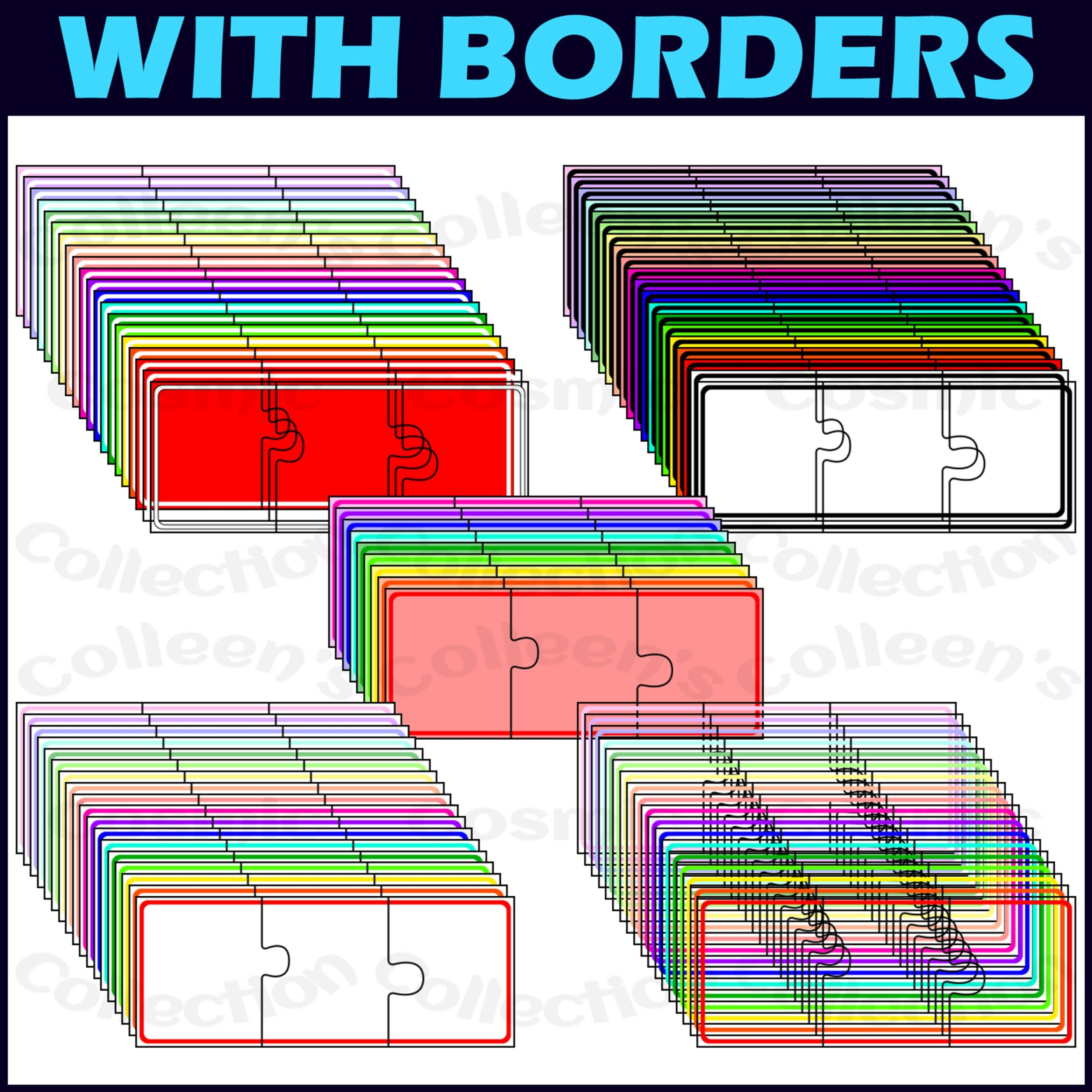 3 Piece Self-Correcting Puzzle Templates Clipart | Made By Teachers