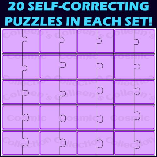 2 Piece Self-Correcting Puzzle Templates Clipart | Made By Teachers