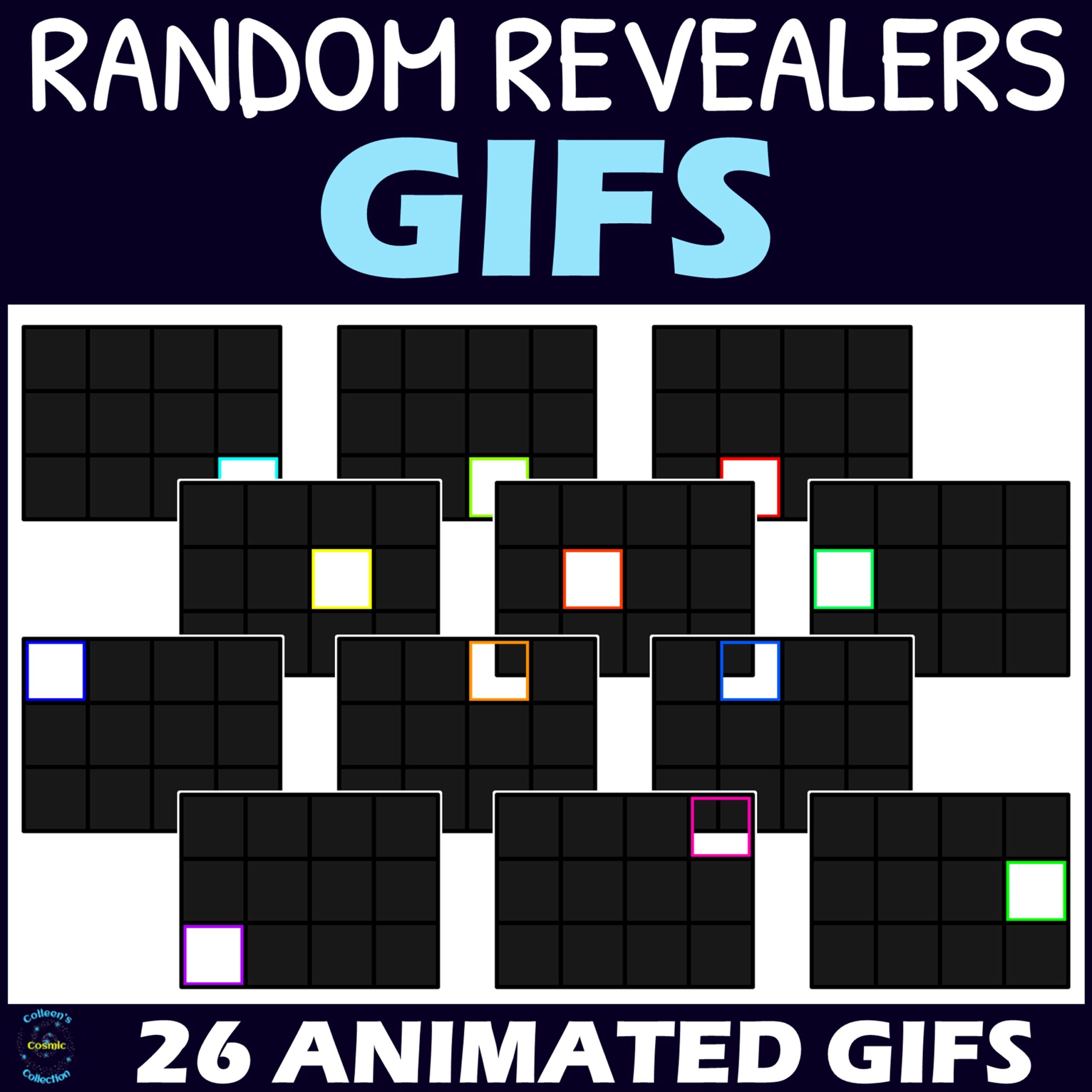 Animated GIF Spinners Clipart – 9 Colours | Made By Teachers