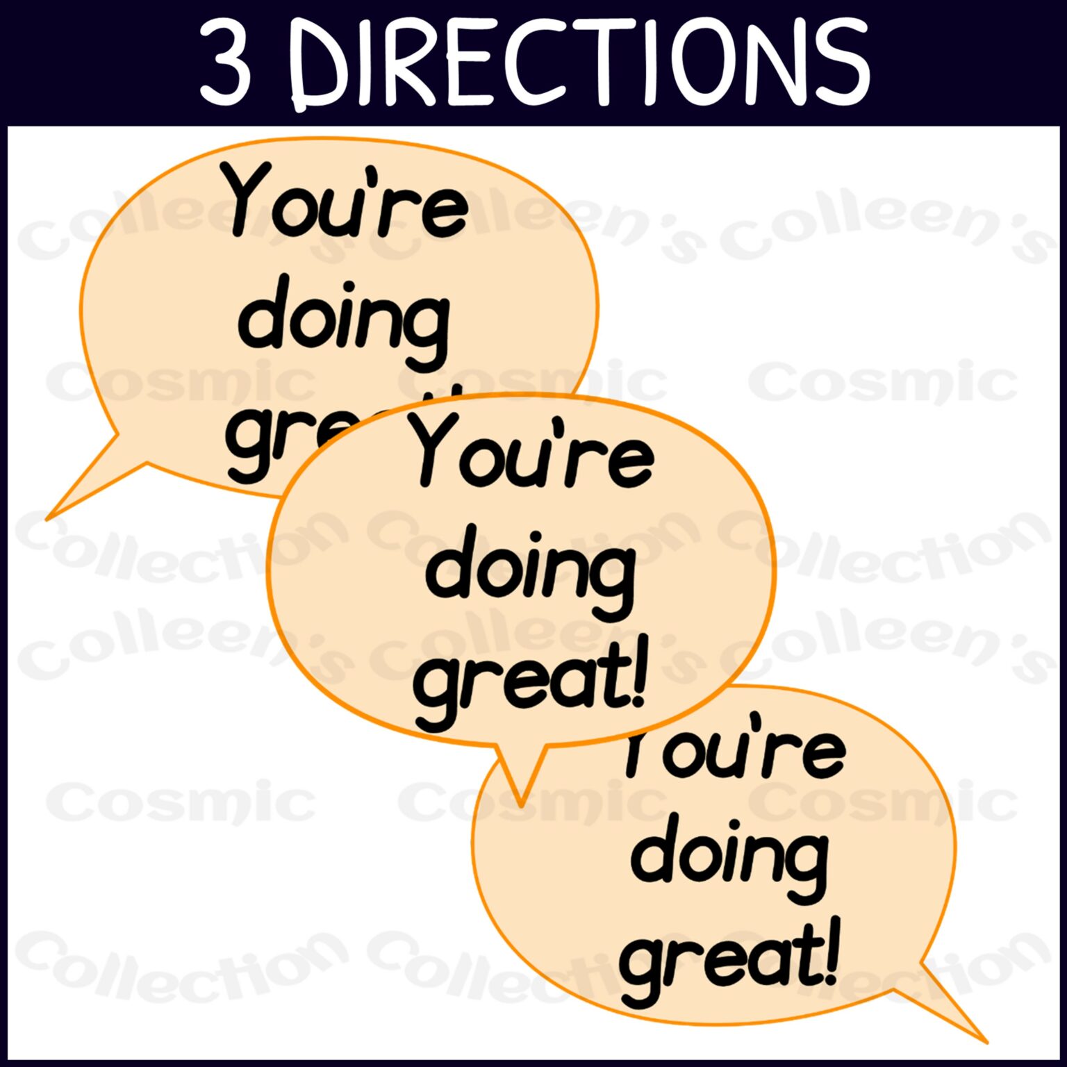 Encouragement Speech Bubble GIFs Clipart - Orange | Made By Teachers