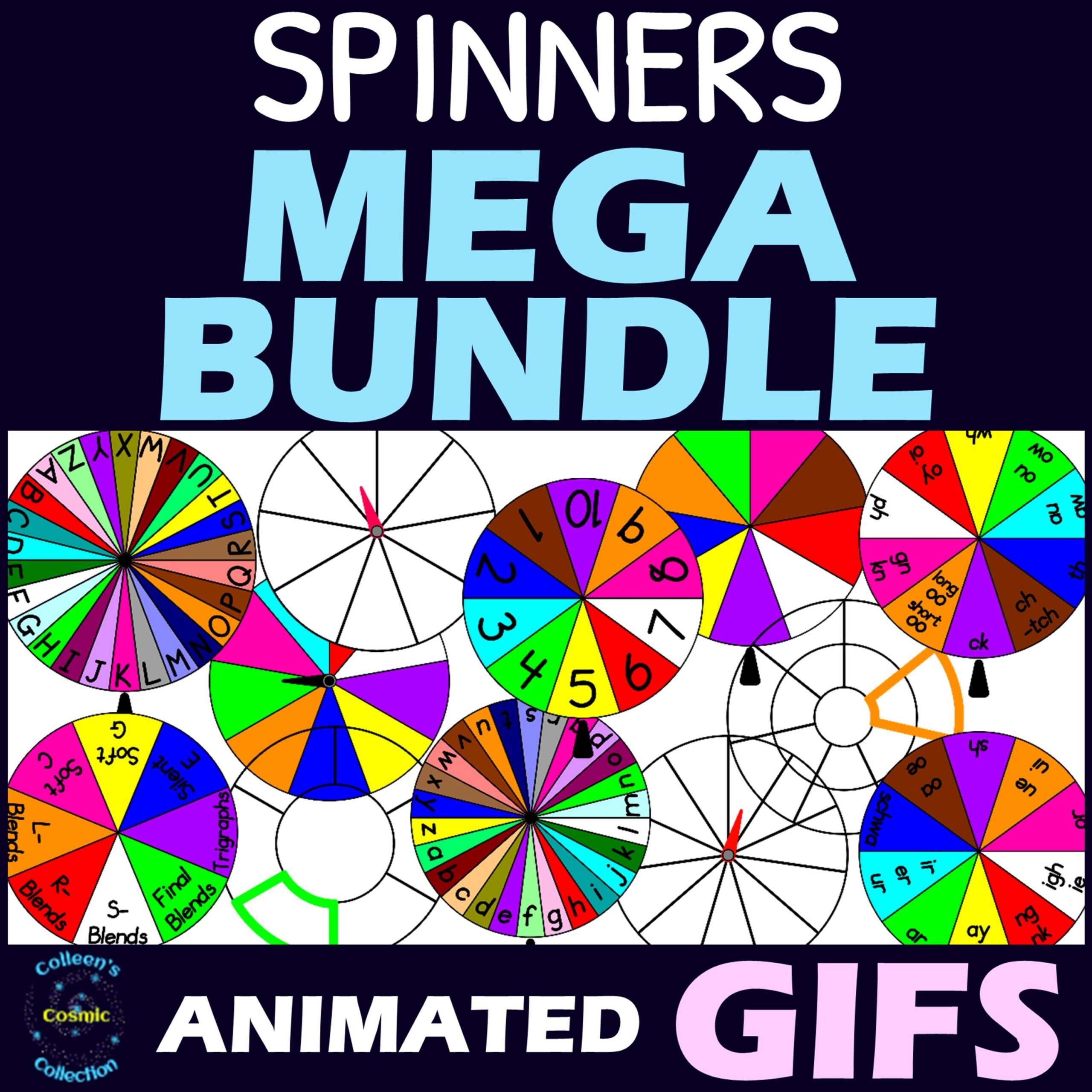 Transparent Spinner GIFs Clipart – 5 Sections | Made By Teachers