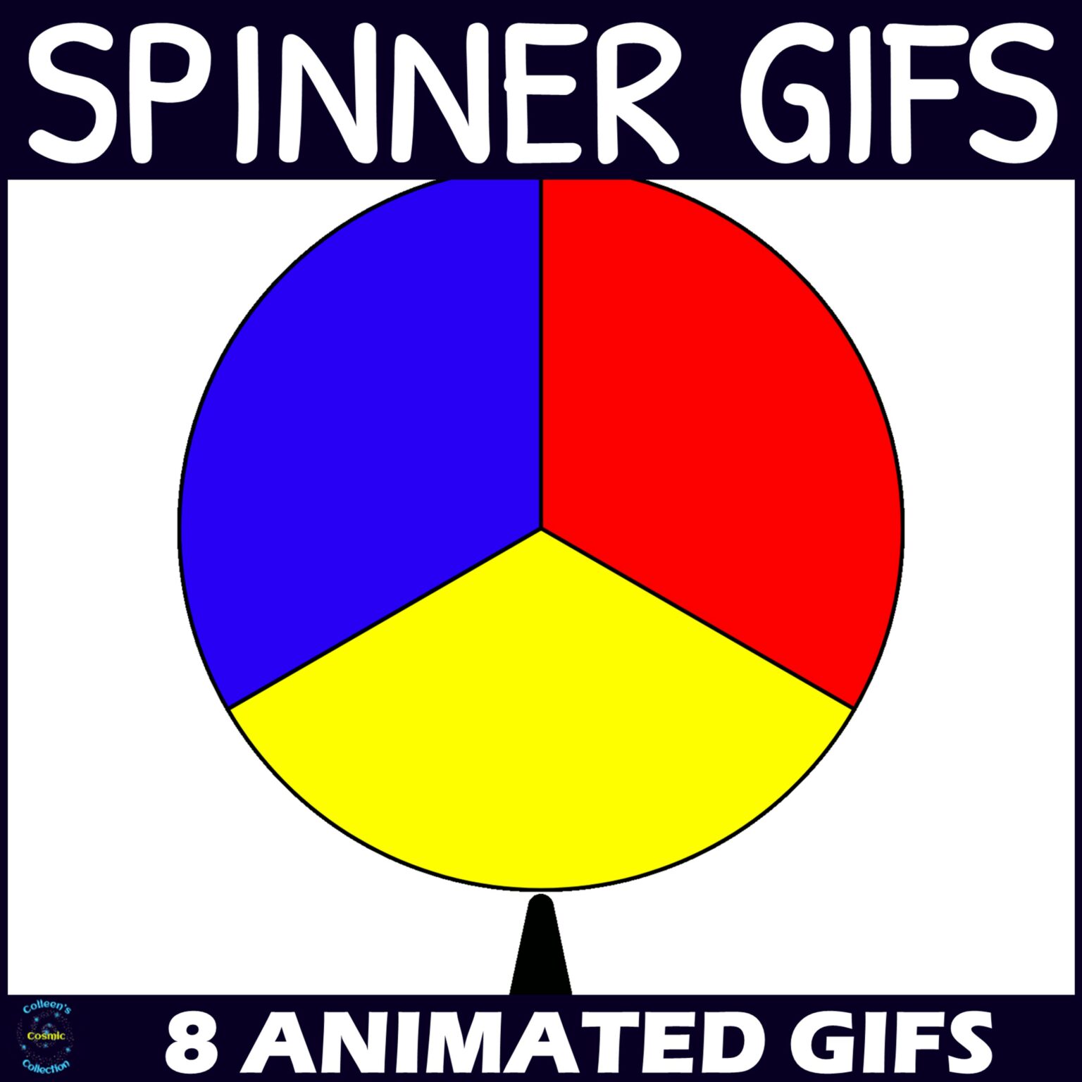 Animated GIF Spinners Clipart – 3 Colours | Made By Teachers