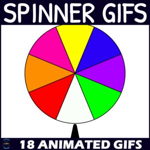 Animated GIF Spinners Clipart – 8 Colours | Made By Teachers
