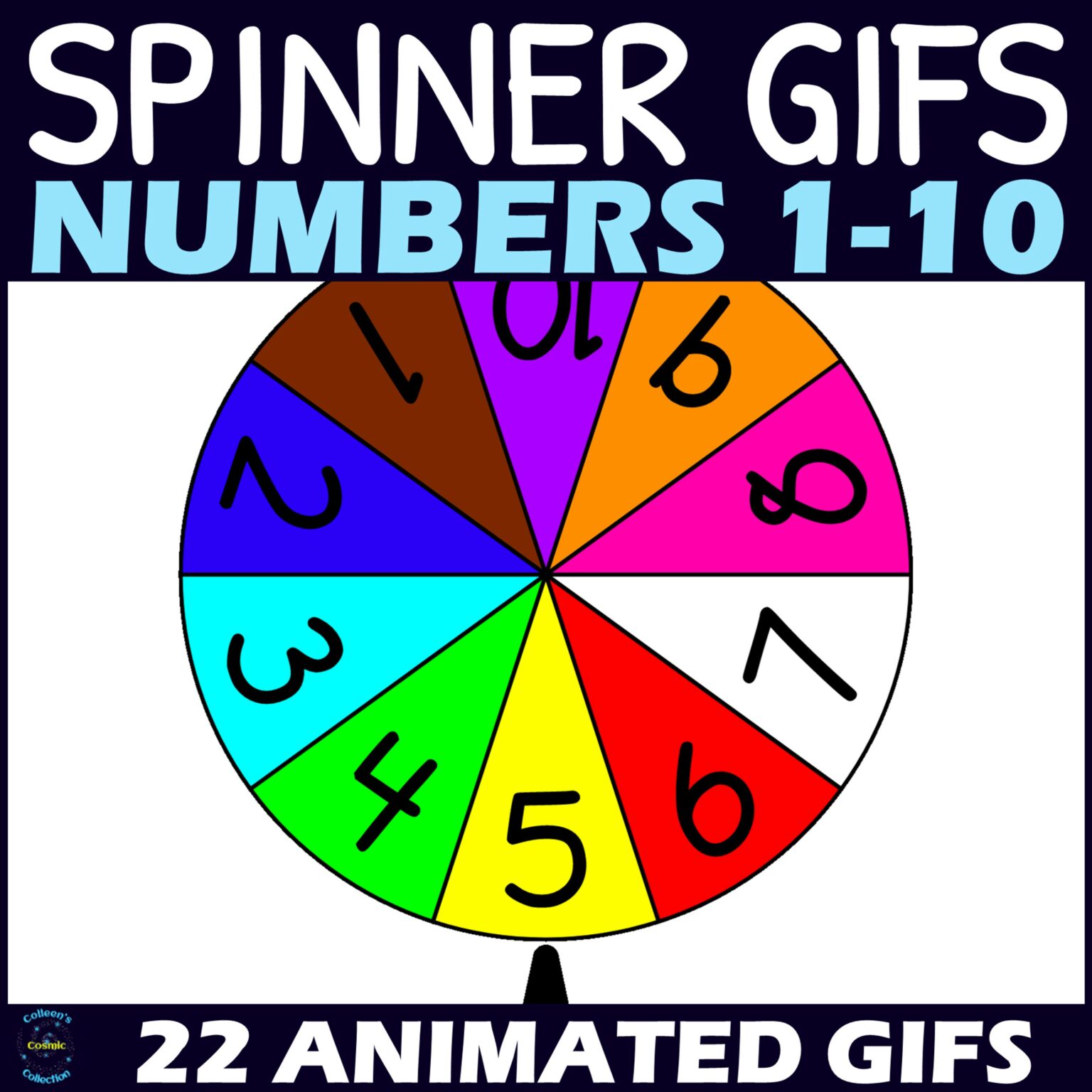 Spinners GIFs Clipart – Numbers 1-10 | Made By Teachers