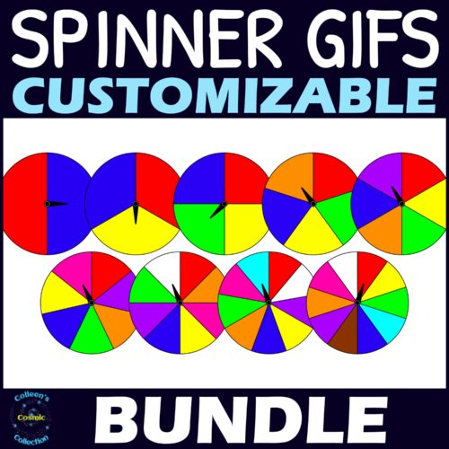 Customizable Color Spinner GIFs Clipart BUNDLE | Made By Teachers