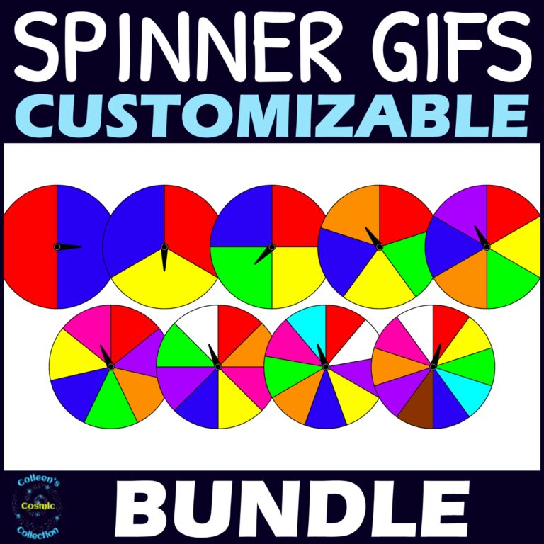 Customizable Color Spinner GIFs Clipart BUNDLE | Made By Teachers