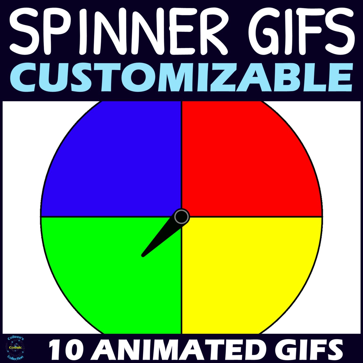 Customizable Spinner GIFs Clipart – 4 Colors | Made By Teachers