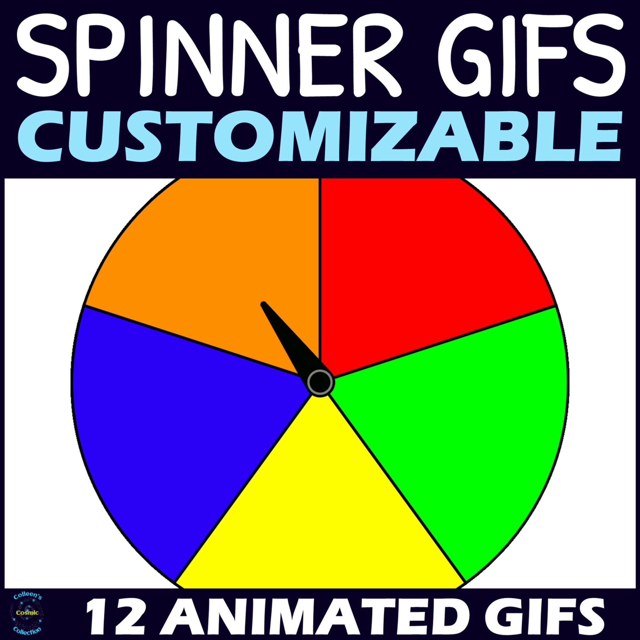 Customizable Spinner GIFs Clipart – 5 Colors | Made By Teachers