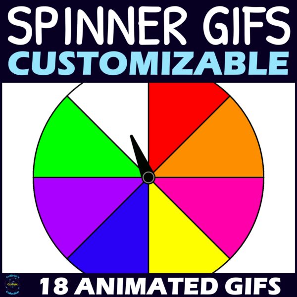 Customizable Spinner GIFs Clipart – 8 Colors | Made By Teachers