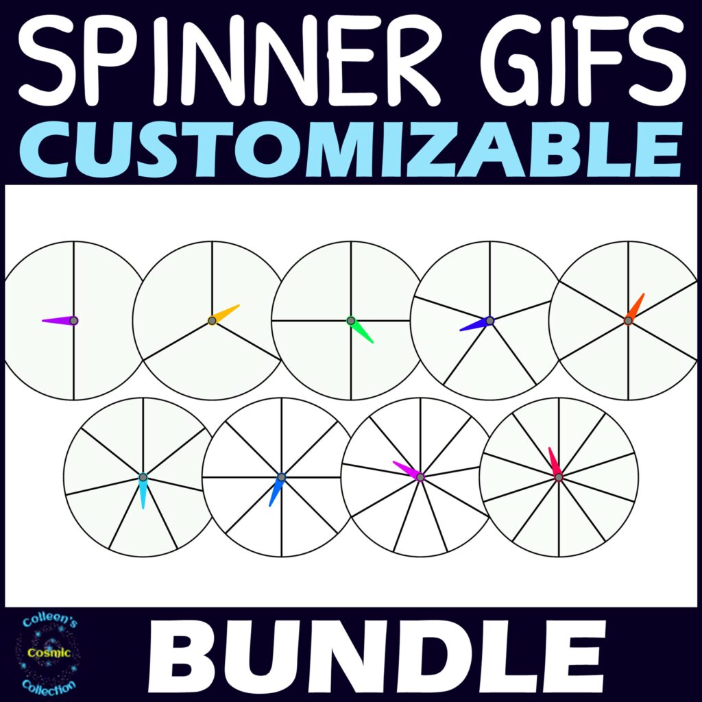 Customizable White Spinner GIFs Clipart BUNDLE | Made By Teachers