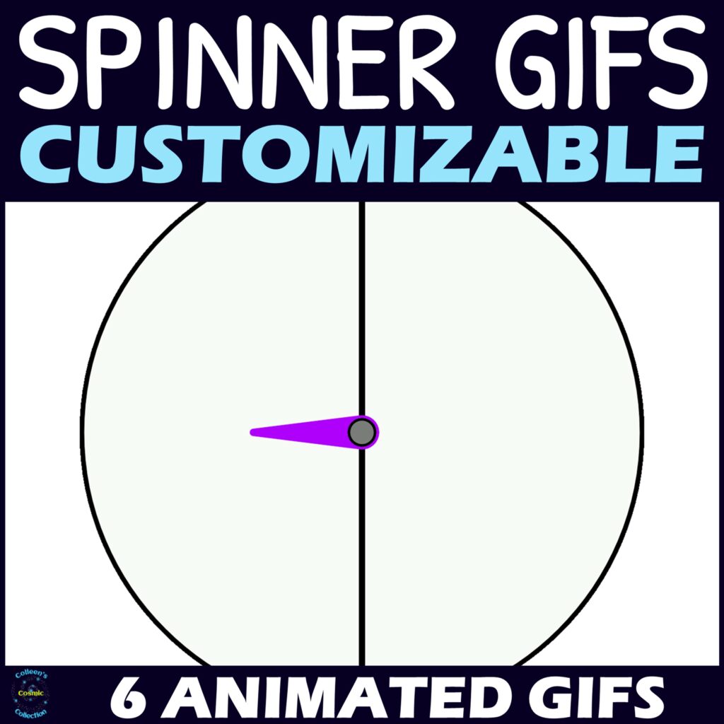 Customizable Spinner GIFs Clipart – 2 Sections | Made By Teachers