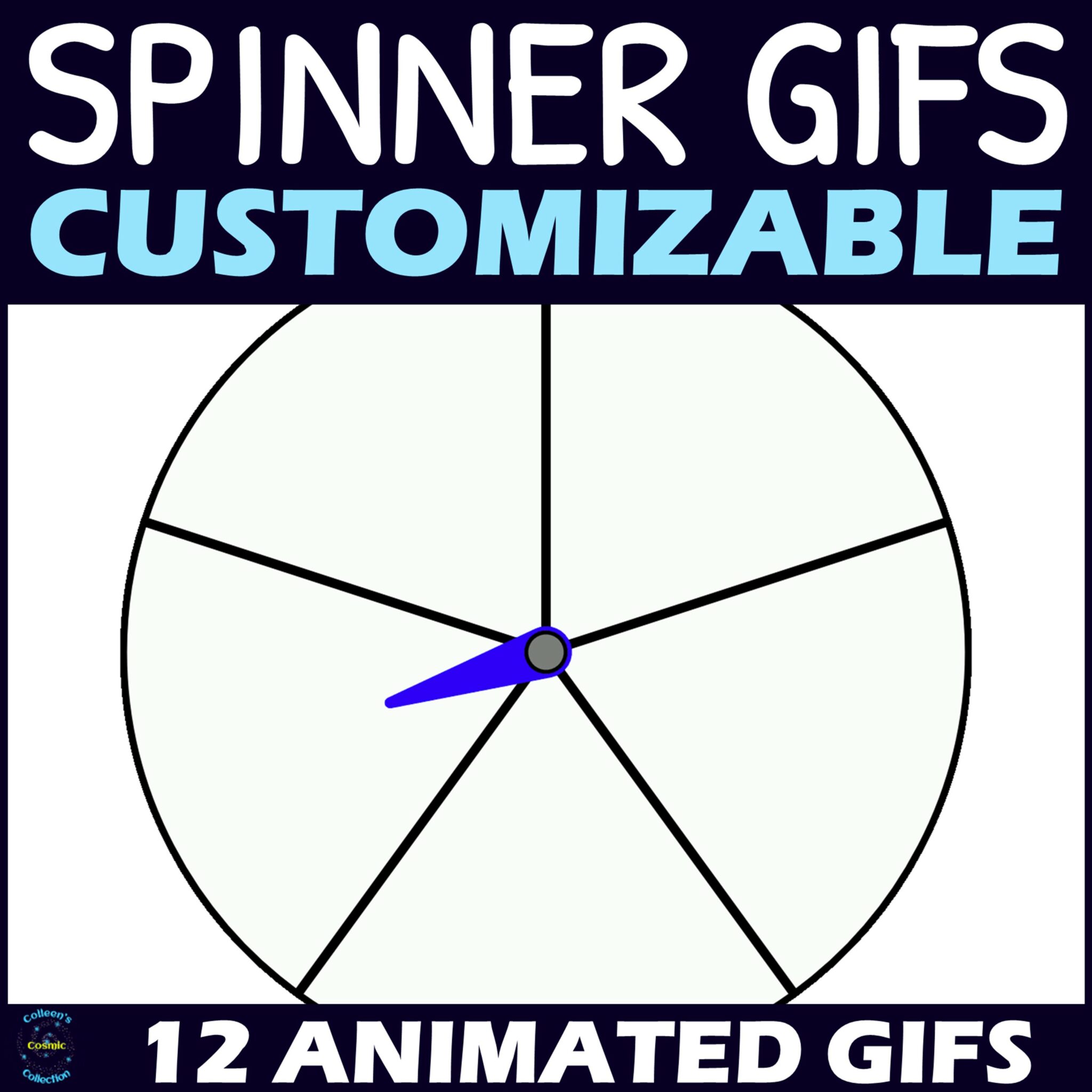 Customizable Spinner GIFs Clipart – 5 Sections | Made By Teachers