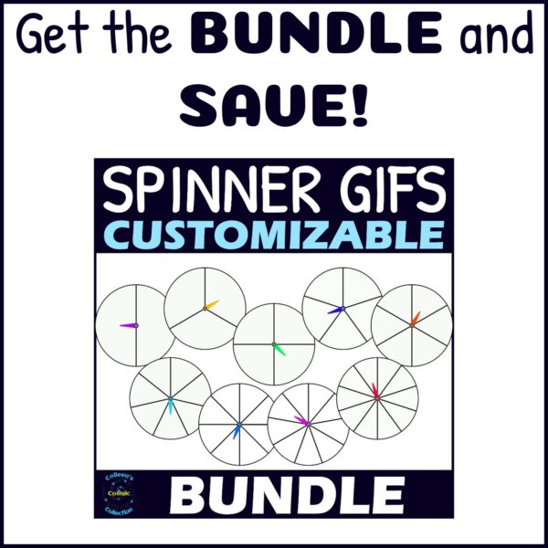 Customizable Spinner GIFs Clipart – 4 Sections | Made By Teachers