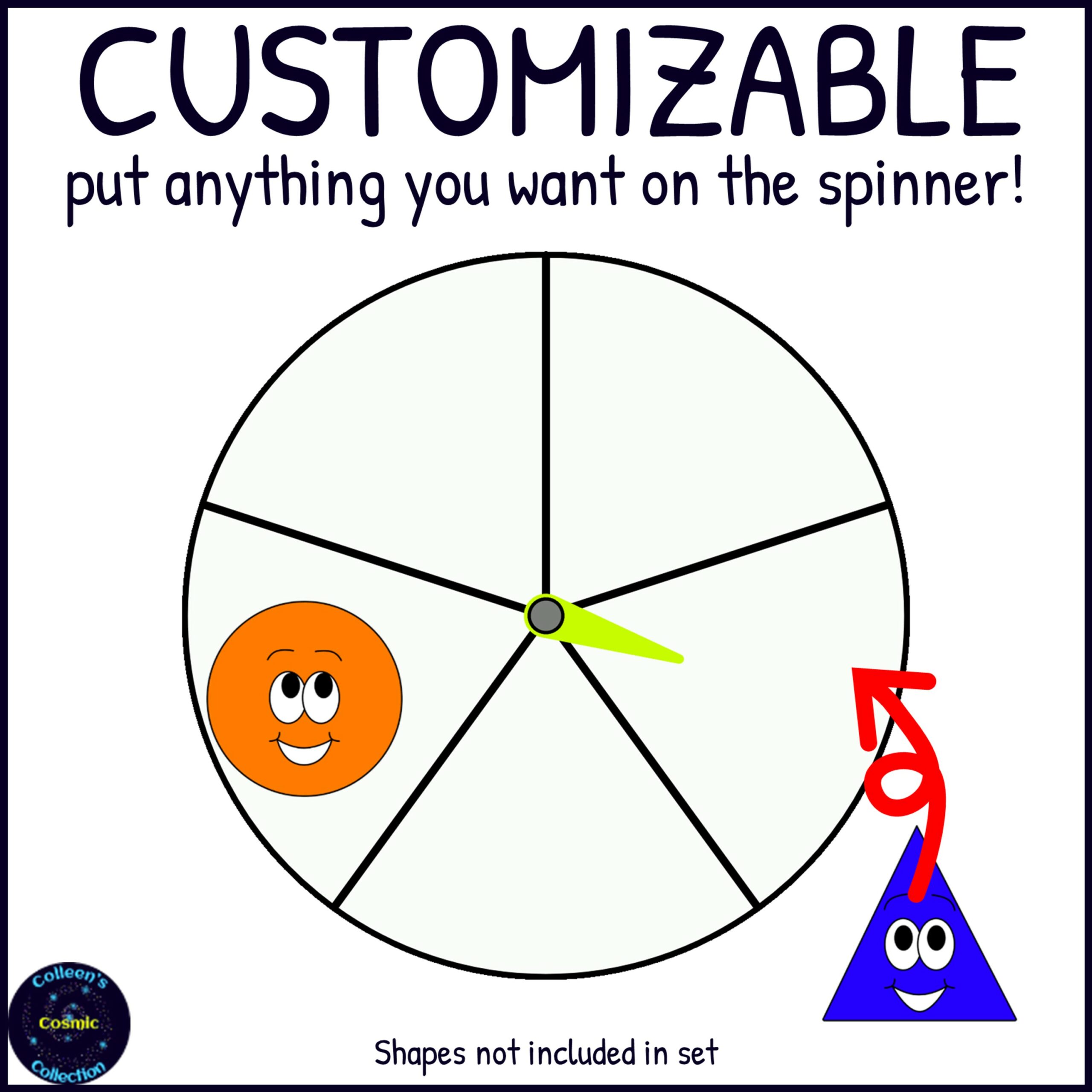 Customizable Spinner GIFs Clipart – 5 Sections | Made By Teachers