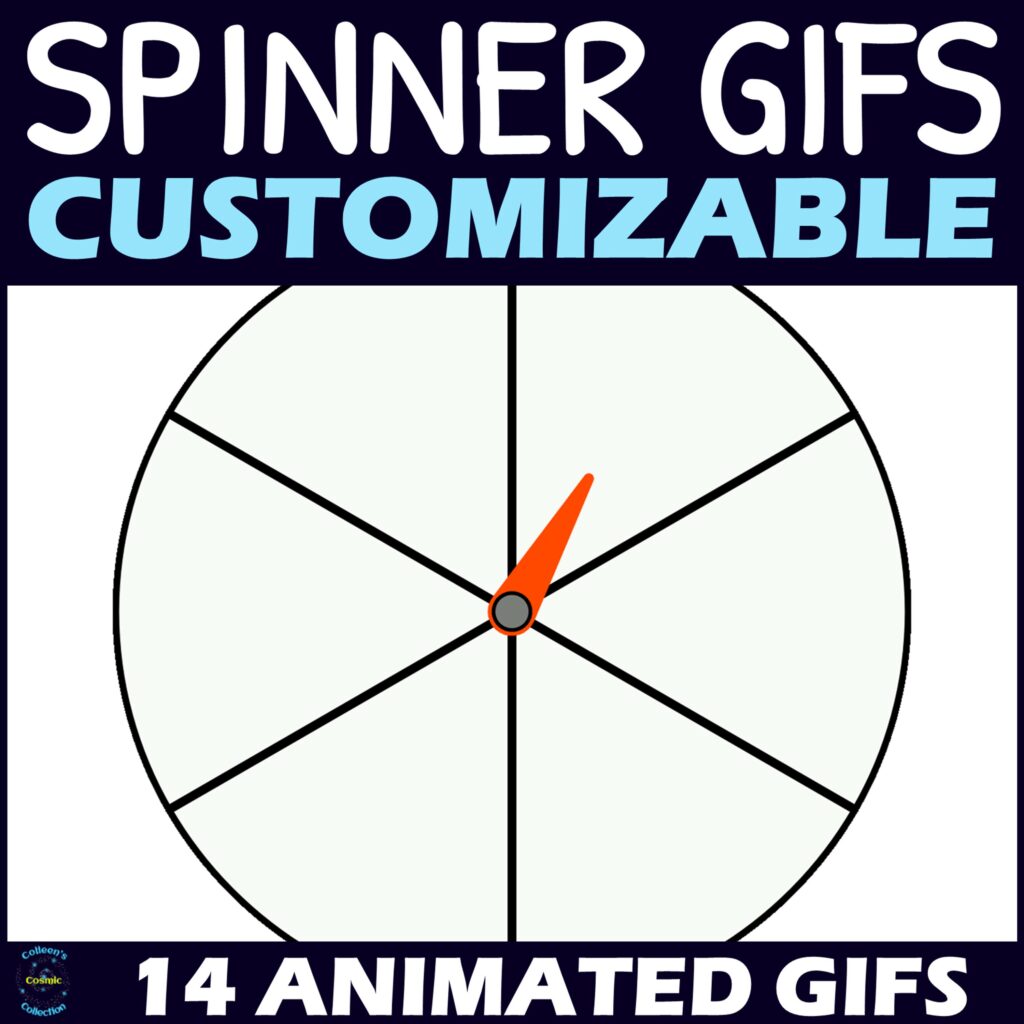 Customizable Spinner GIFs Clipart – 6 Sections | Made By Teachers