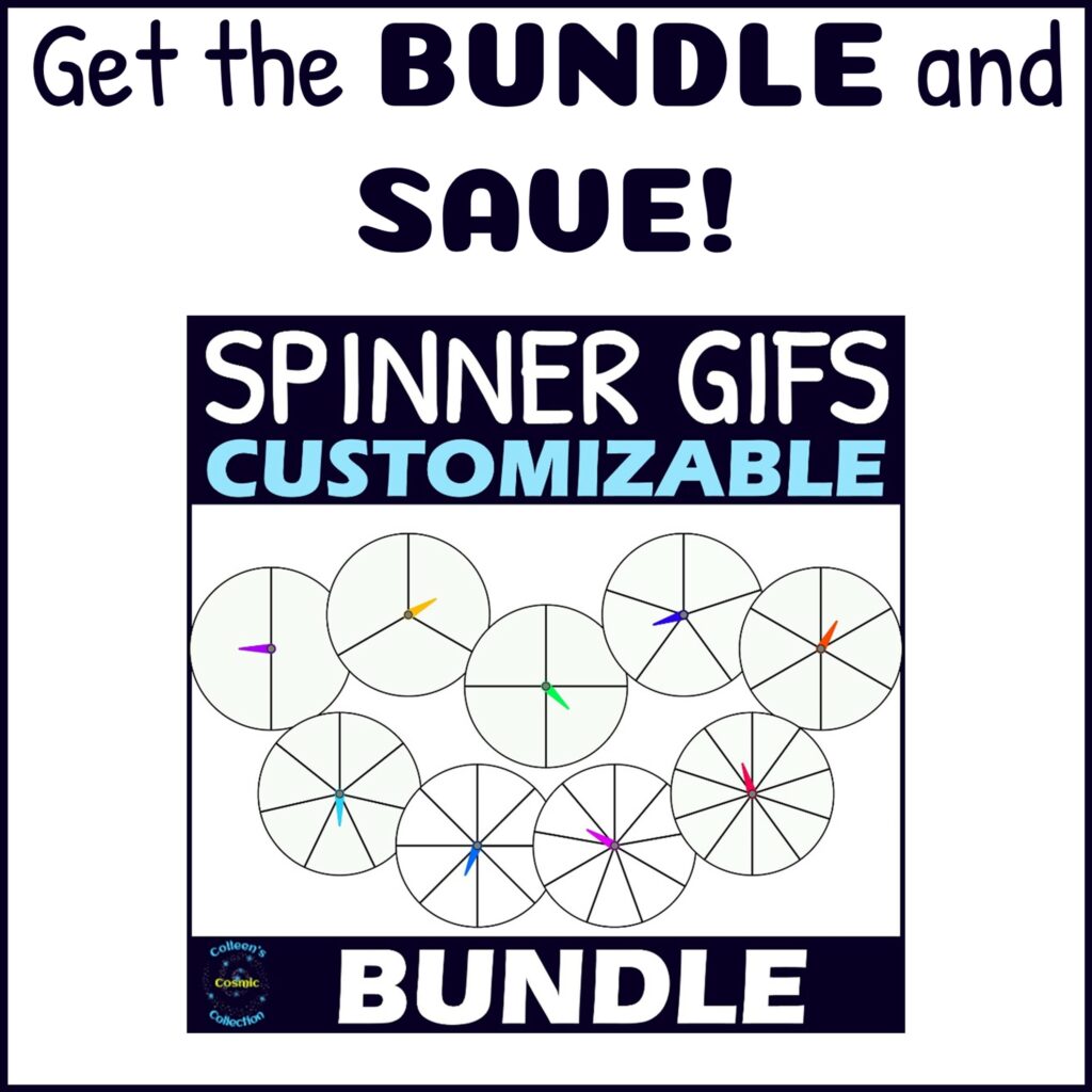 Customizable Spinner GIFs Clipart – 6 Sections | Made By Teachers