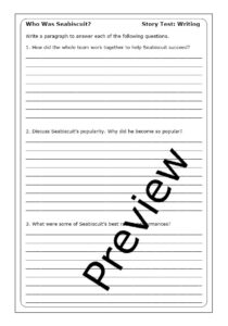 James Buckley Jr. "Who Was Seabiscuit?" worksheets | Made By Teachers