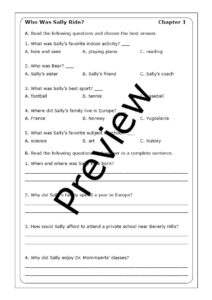Megan Stine "Who Was Sally Ride?" worksheets | Made By Teachers