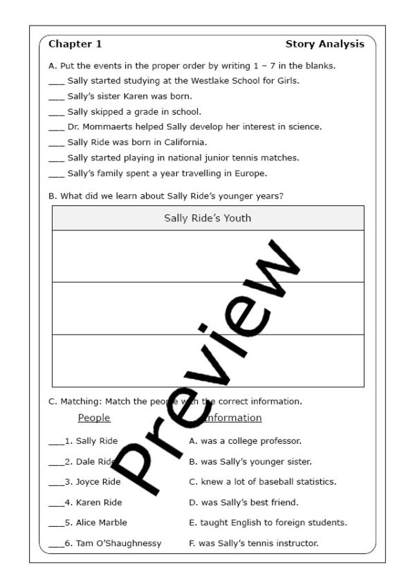 Megan Stine "Who Was Sally Ride?" worksheets | Made By Teachers