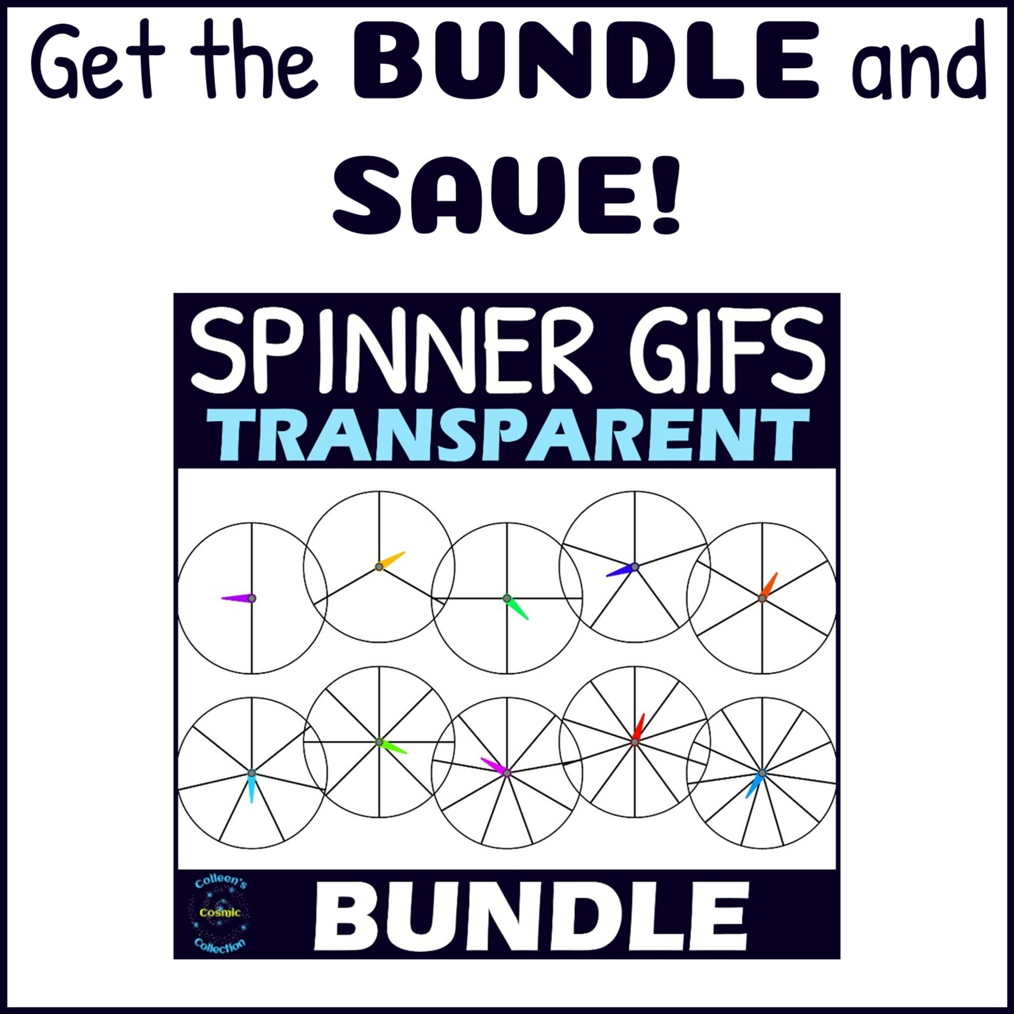 Transparent Spinner GIFs Clipart – 4 Sections | Made By Teachers