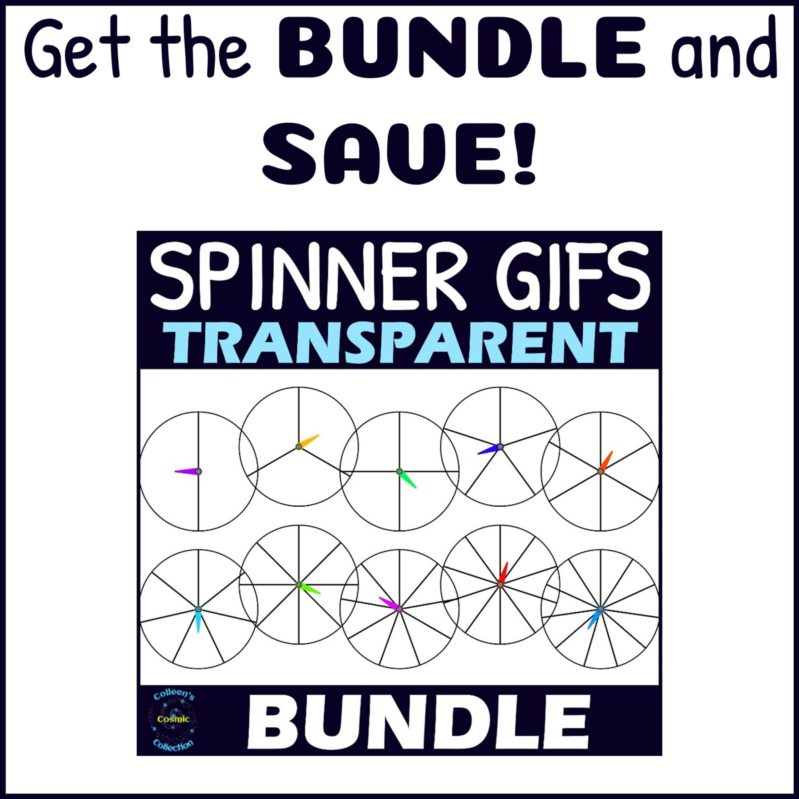 Transparent Spinner GIFs Clipart – 5 Sections | Made By Teachers