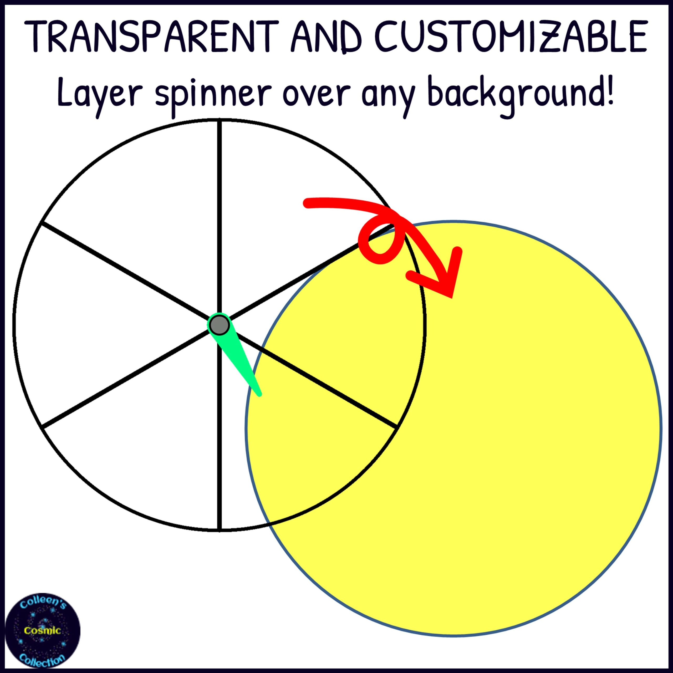 Transparent Spinner GIFs Clipart – 6 Sections | Made By Teachers