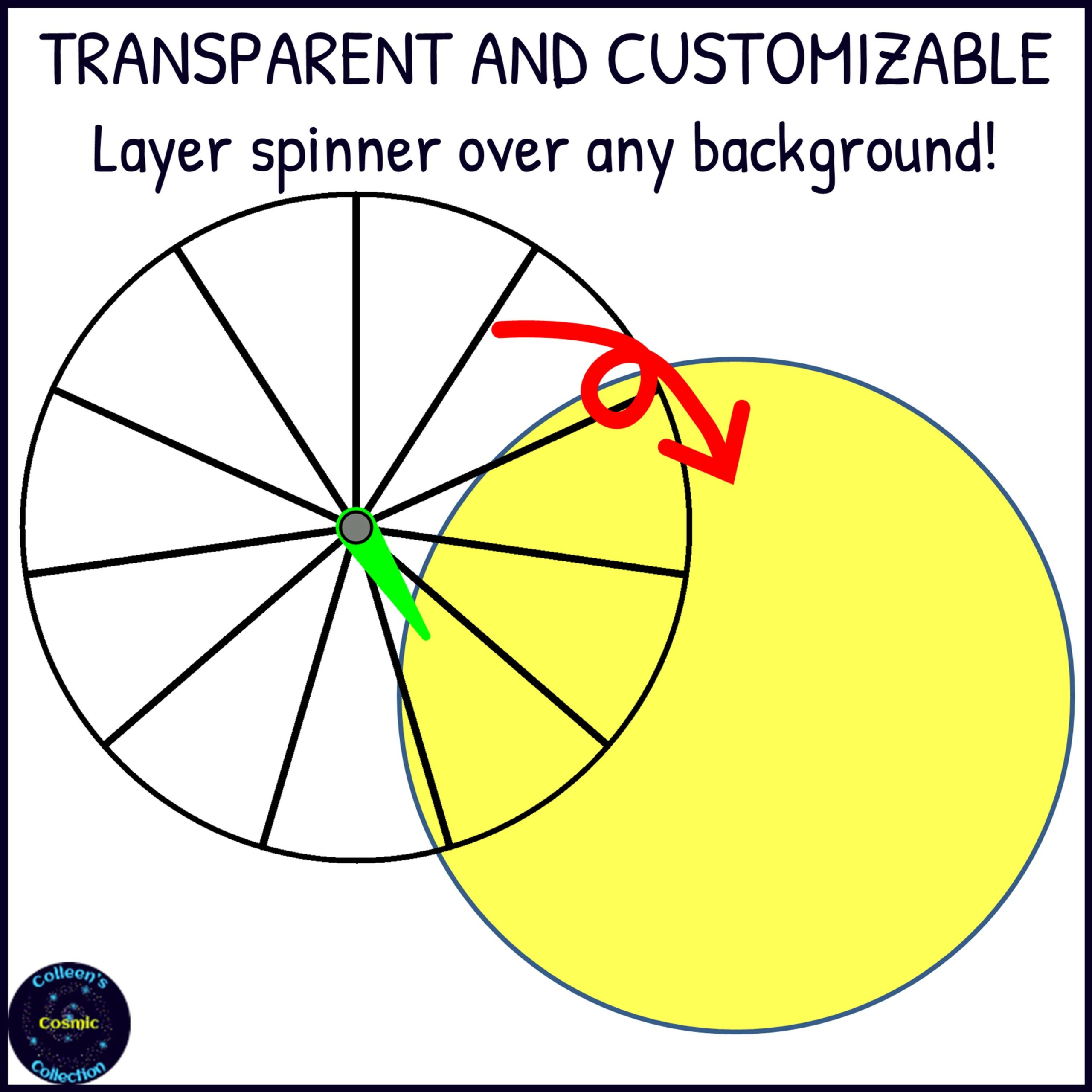 Transparent Customizable Spinner GIFs - 11 Section | Made By Teachers
